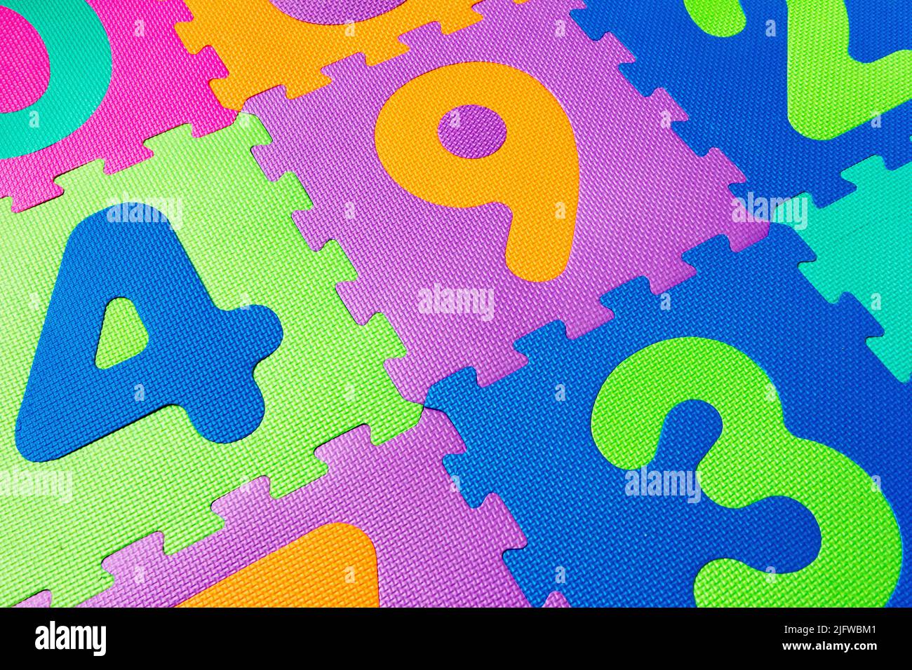 Colourful number foam puzzle mat for children Stock Photo - Alamy