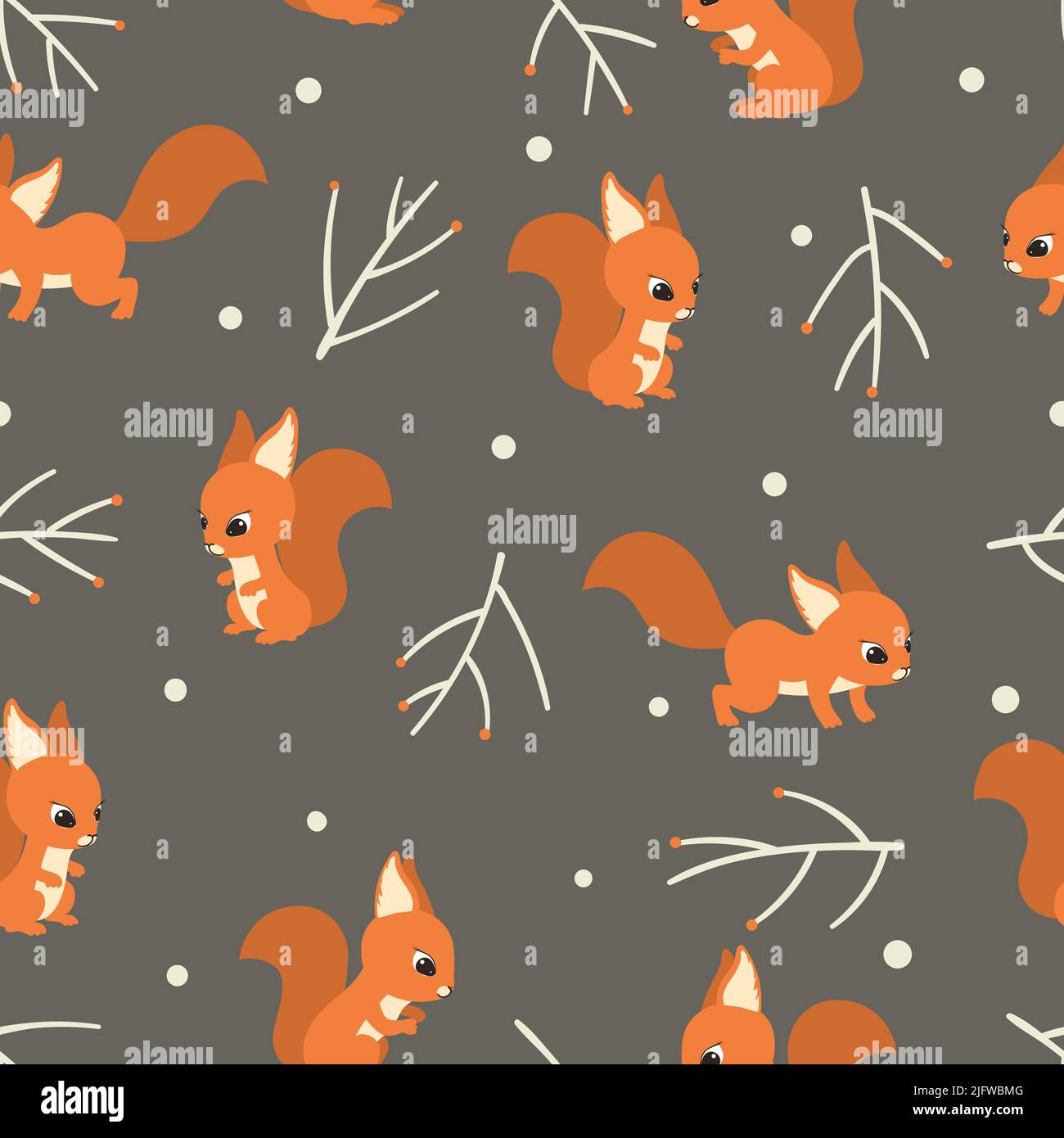 Little cute squirrels seamless pattern. Baby print. Textile, fabric design for kids Stock Vector ...