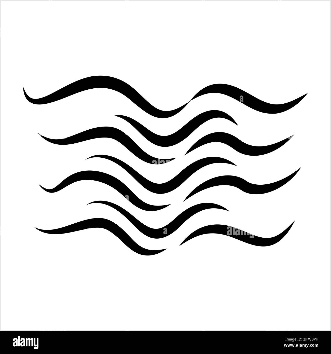 Water Wave Icon, Water Wave Sign Vector Art Illustration Stock Vector ...