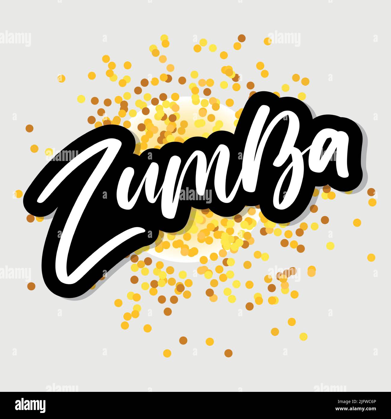 Zumba dance studio text. Calligraphy word banner design. Aerobic ...