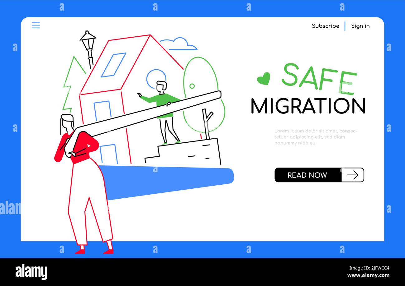 Safe migration - modern flat design style web banner Stock Vector Image ...