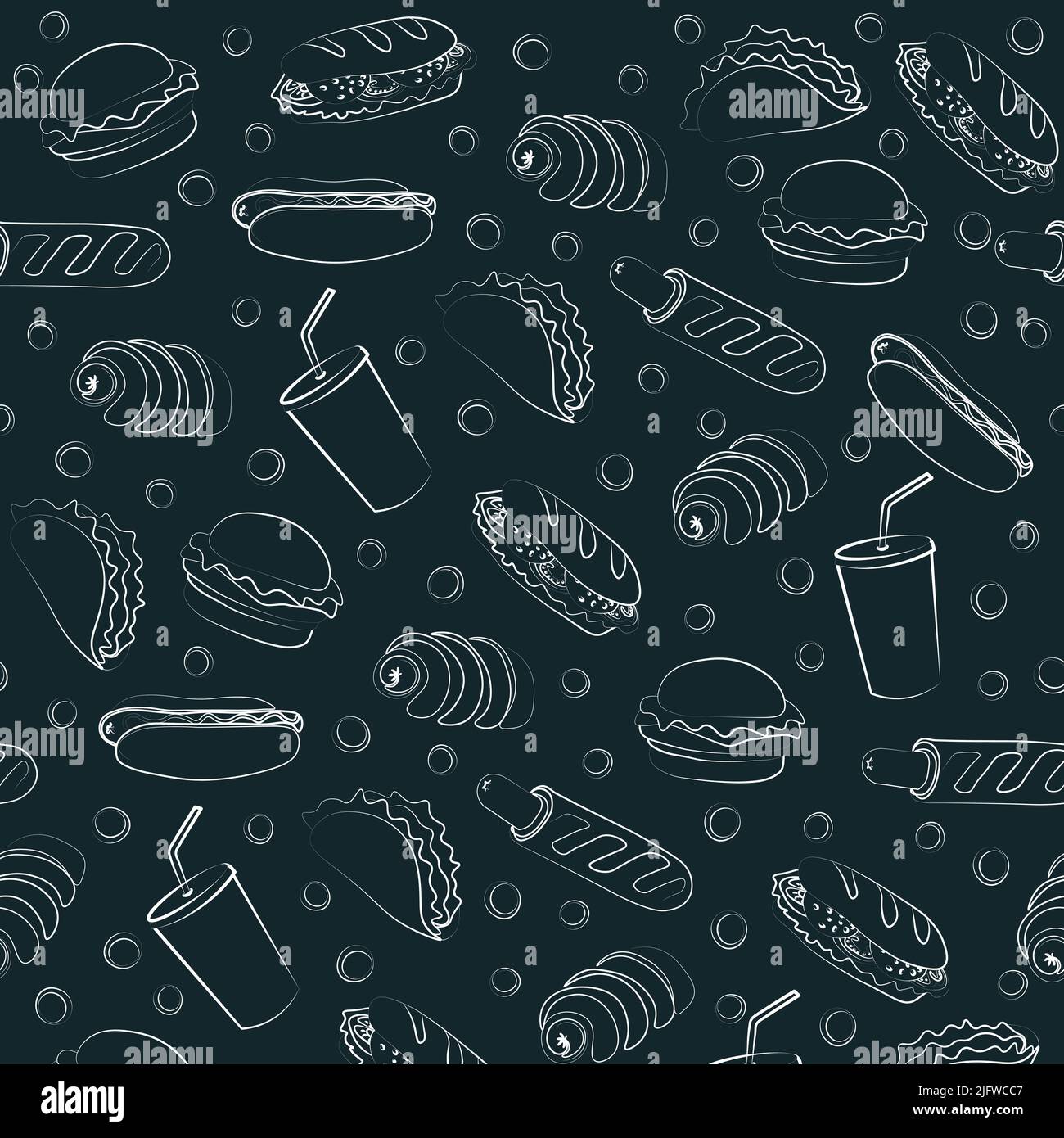 Trendy vector Fast Food pattern for cafe Stock Vector Image & Art - Alamy