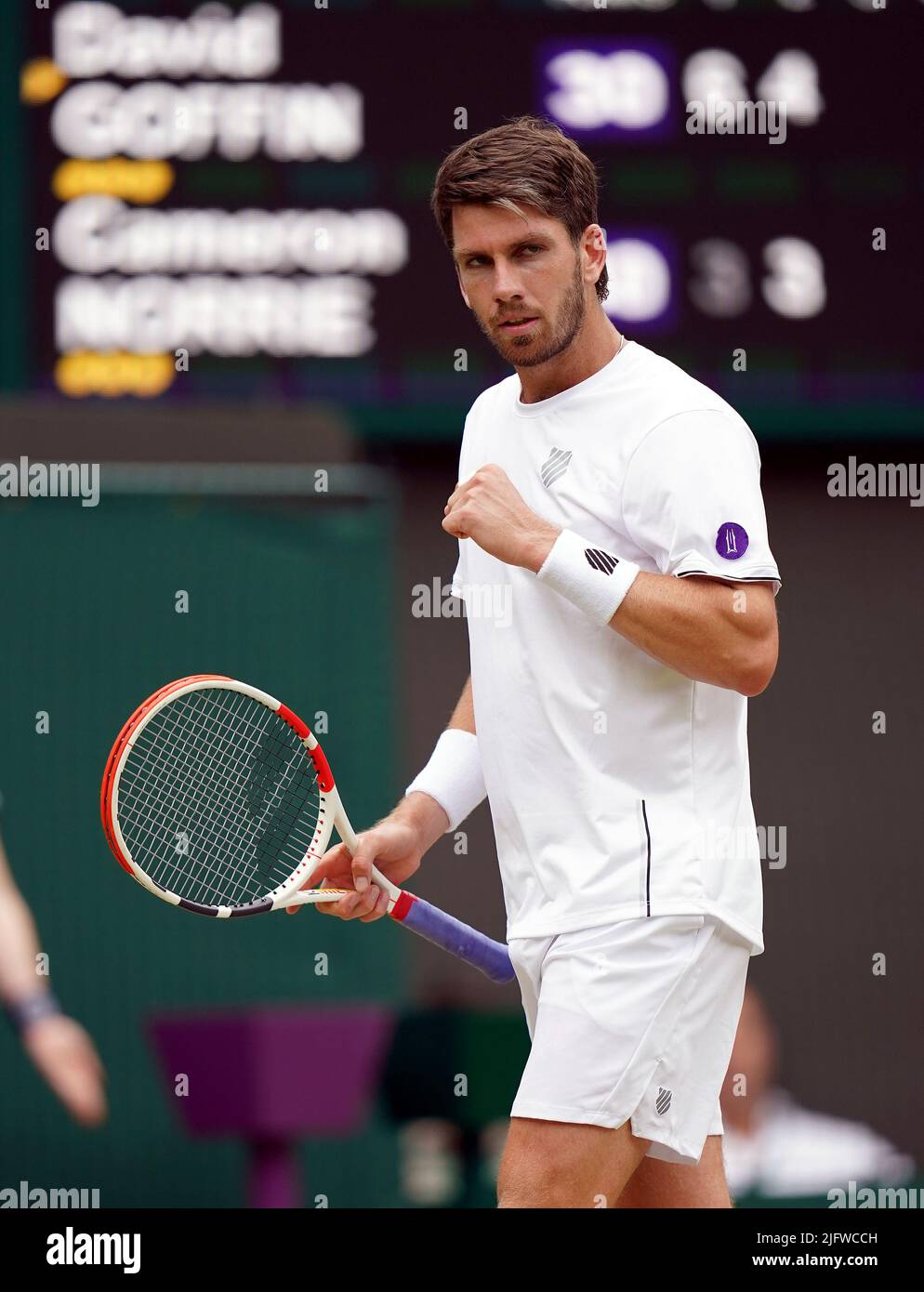Cameron Norrie celebrates during his Gentlemen's Singles quarter-final ...
