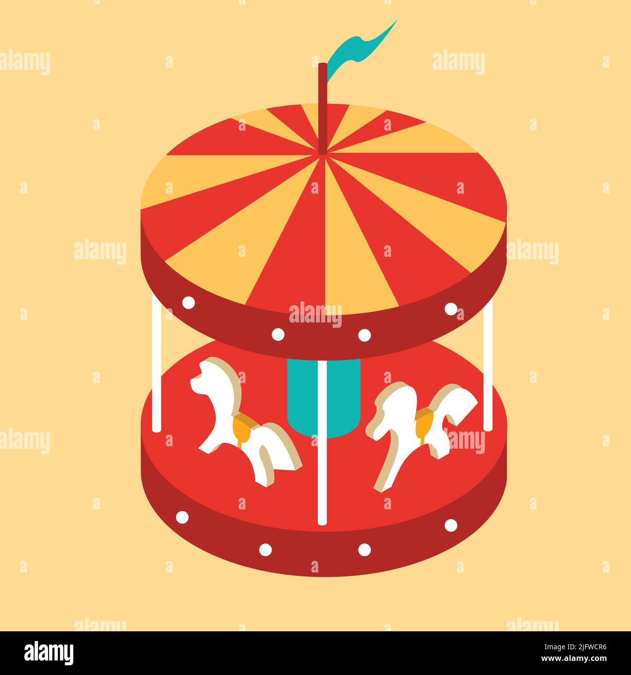 Carousel with horse, holiday fair entertainment, christmas carousel ...