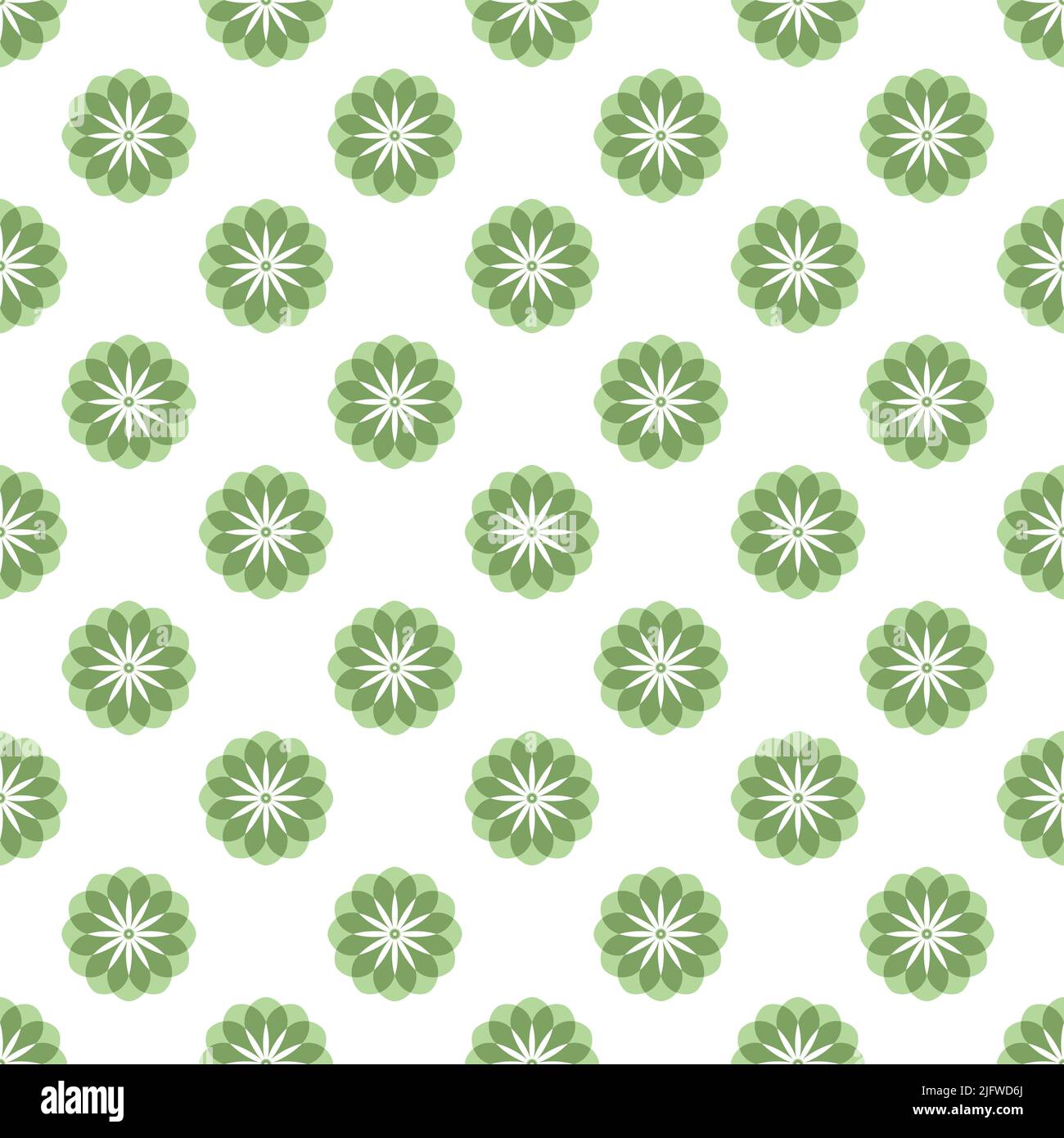 Symmetrical round flower on a white background seamless pattern for ...