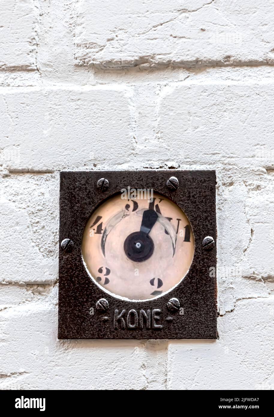 Vintage Kone elevator floor indicator dial with rotating hand Stock ...