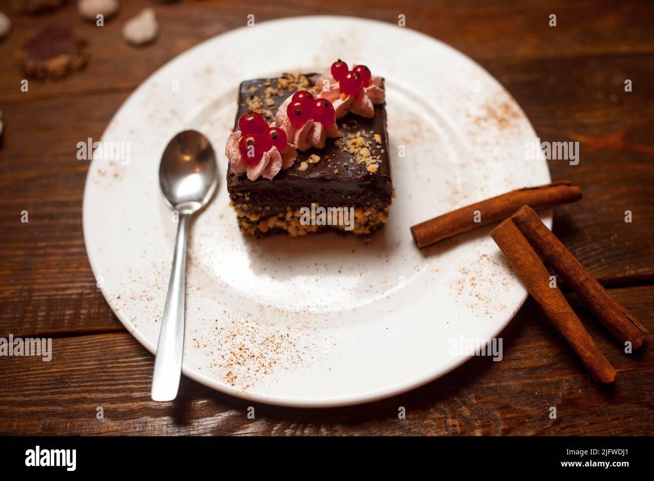 Chocolate cake sweet food recipe restaurant dessert Stock Photo - Alamy