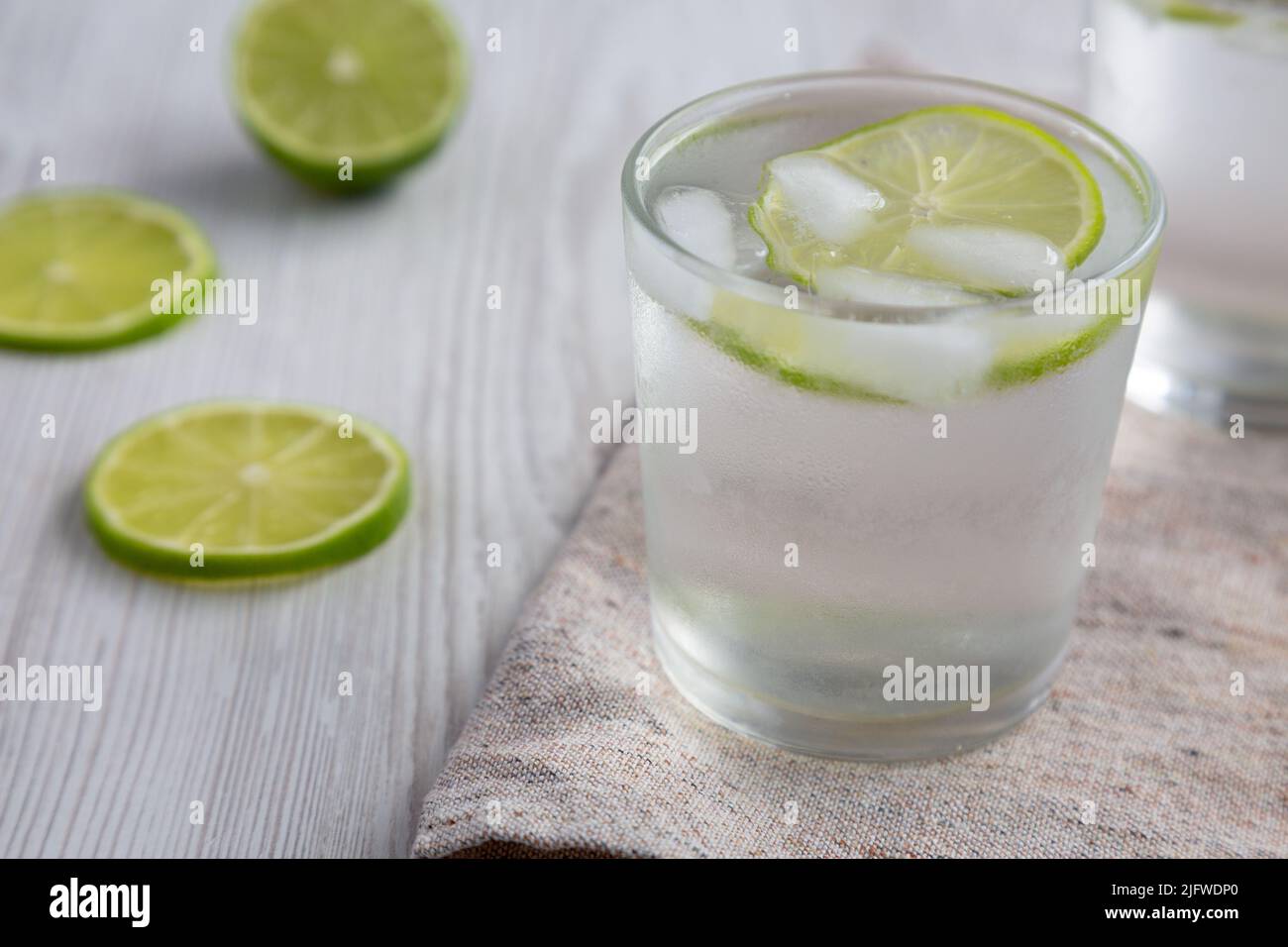 Refreshing Ice Water with Lime Ready to Drink Stock Photo - Alamy