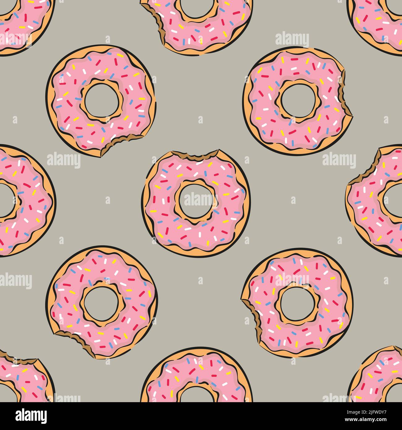 Donut pattern. Seamless food background Stock Vector Image & Art - Alamy
