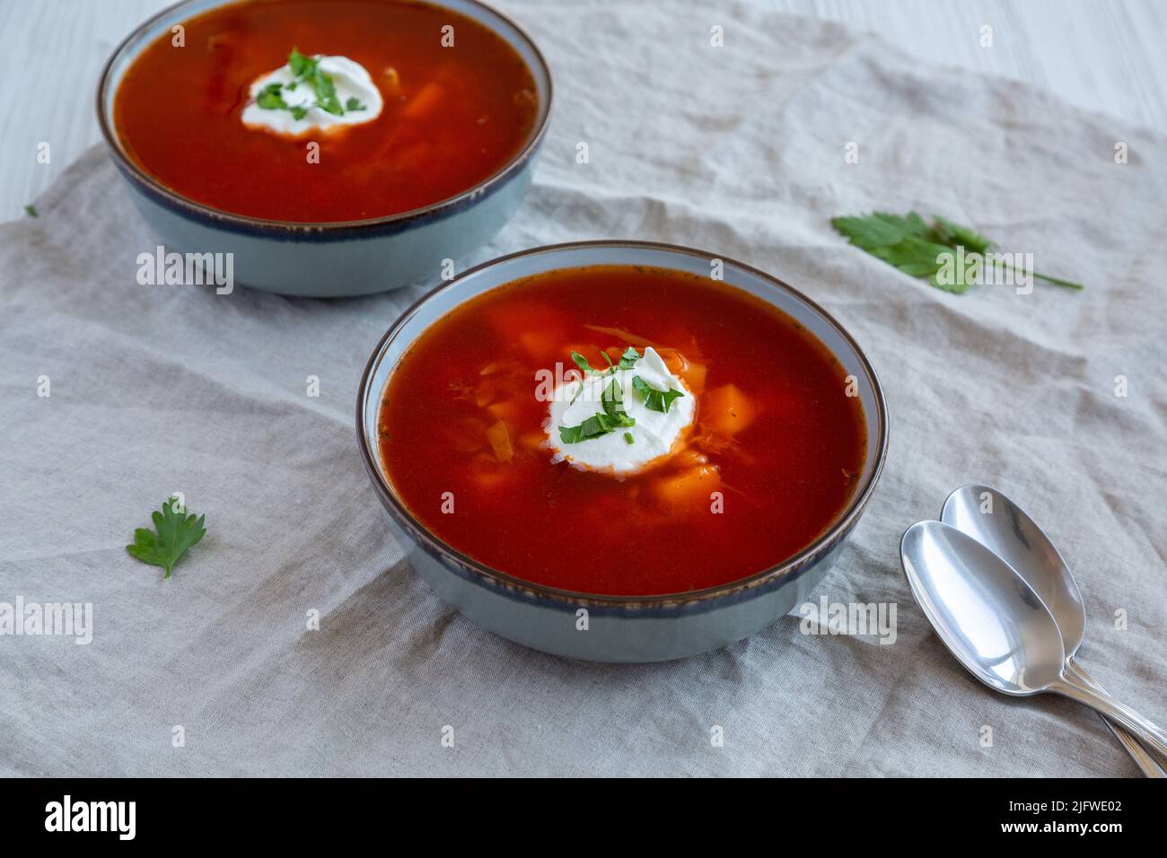 Homemade Borscht Soup with Horseradish Sauce Stock Photo - Alamy