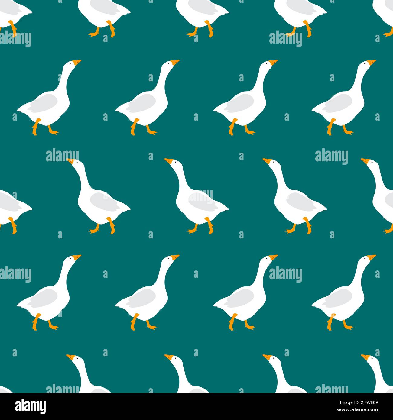 Seamless goose pattern. Cute geese simple print. Vector illustration ...