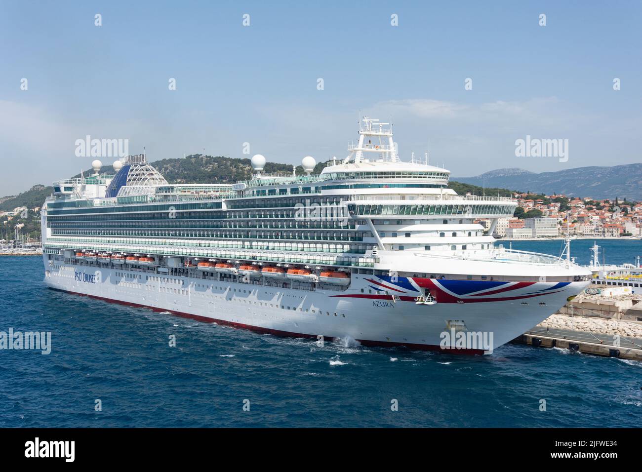 P&O Azura cruise ship berthed in Split Harbour, Split, Croatia Stock ...