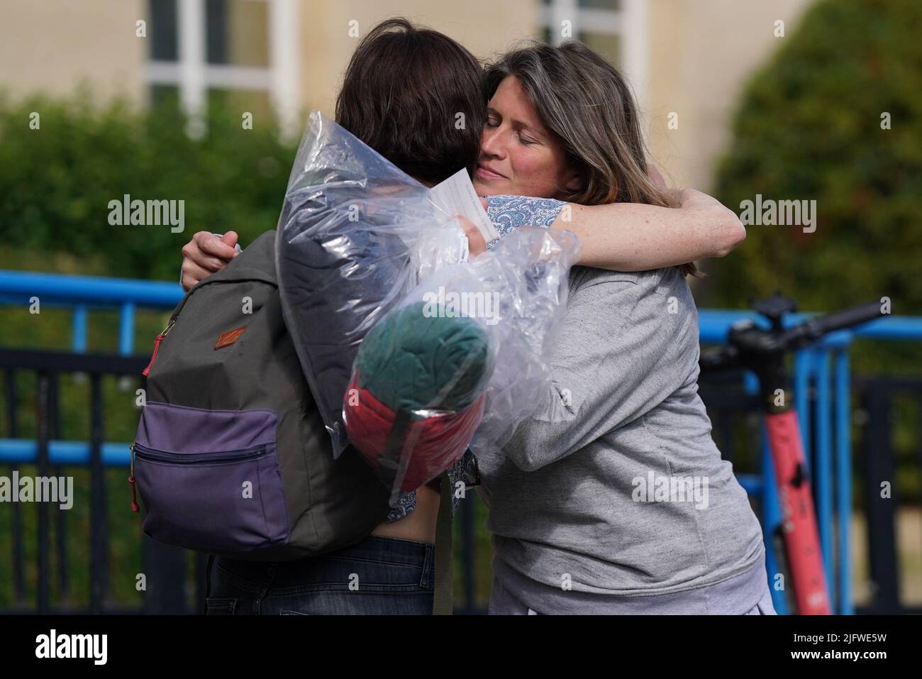 Bethany Mogie (right) leaving Northampton Magistrates' Court after she ...