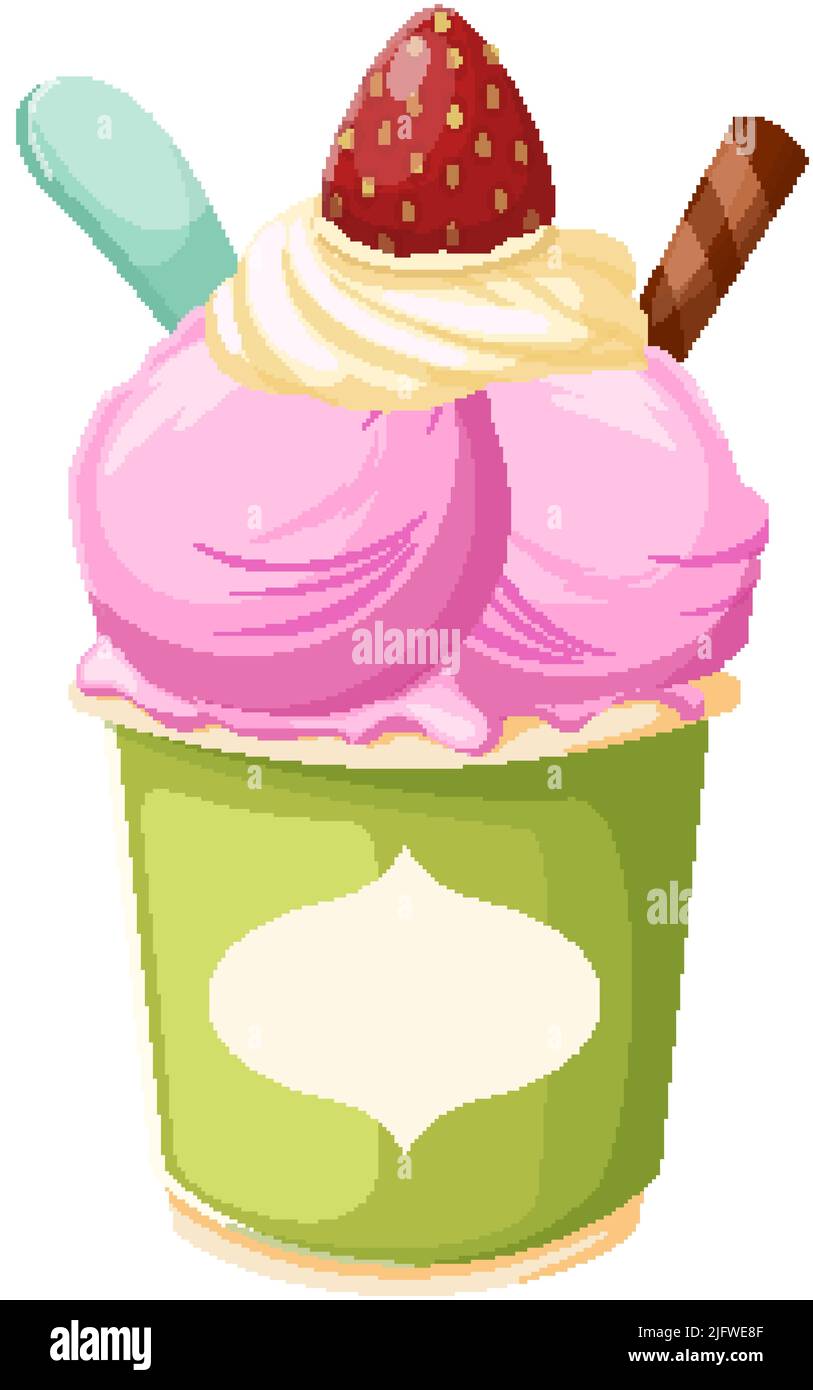 strawberry ice cream cartoon vector Stock Vector Image & Art - Alamy