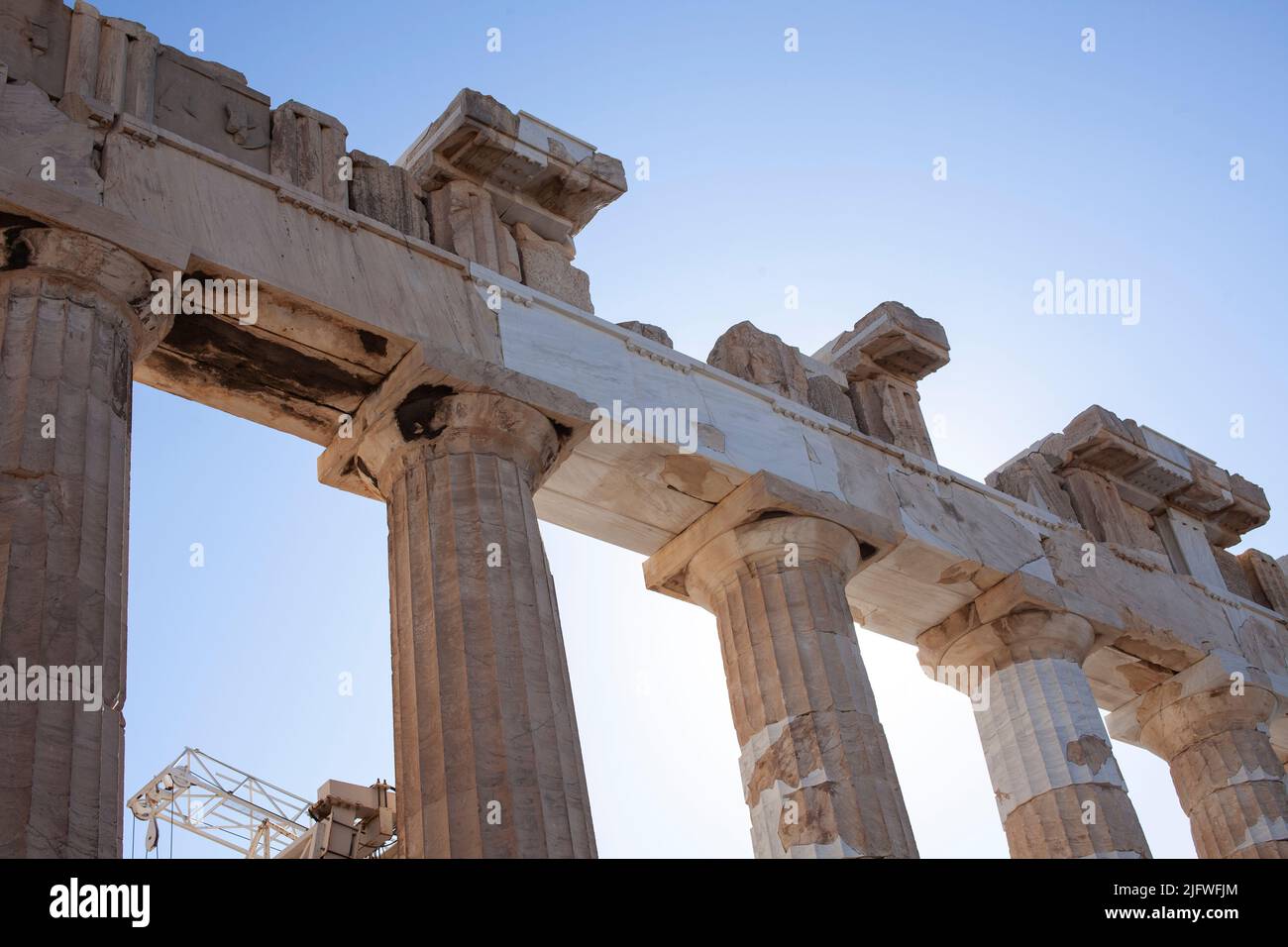 view on parthenone athens from small real parts, reconstruction in ...