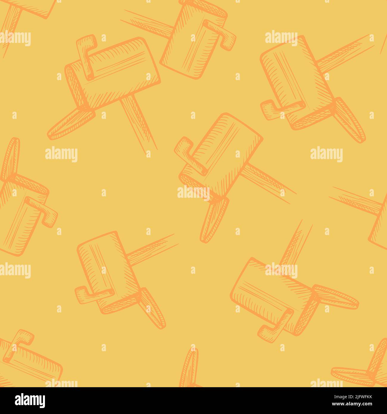 Mailbox engraved seamless pattern. Vintage letterbox in hand drawn ...