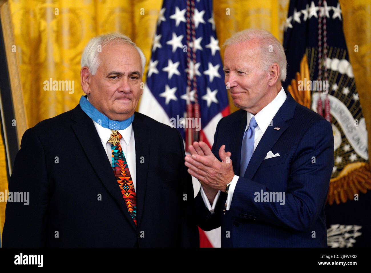 Washington, US, July 5, 2022. U.S. President Joe Biden awards the Medal ...