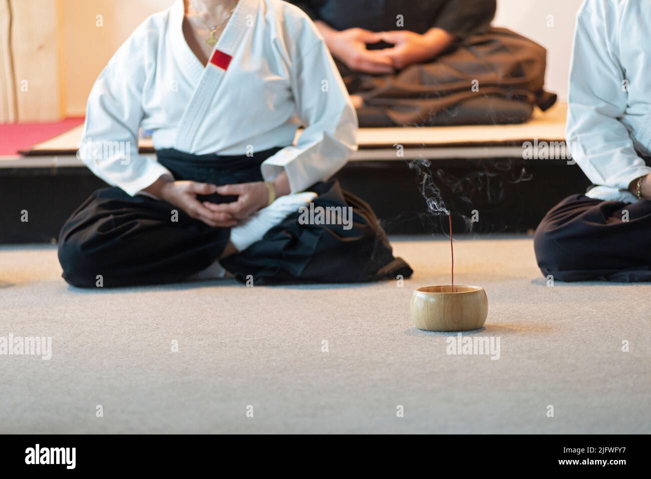 People Practicing Zen Meditation Called Zazen Stock Photo - Alamy