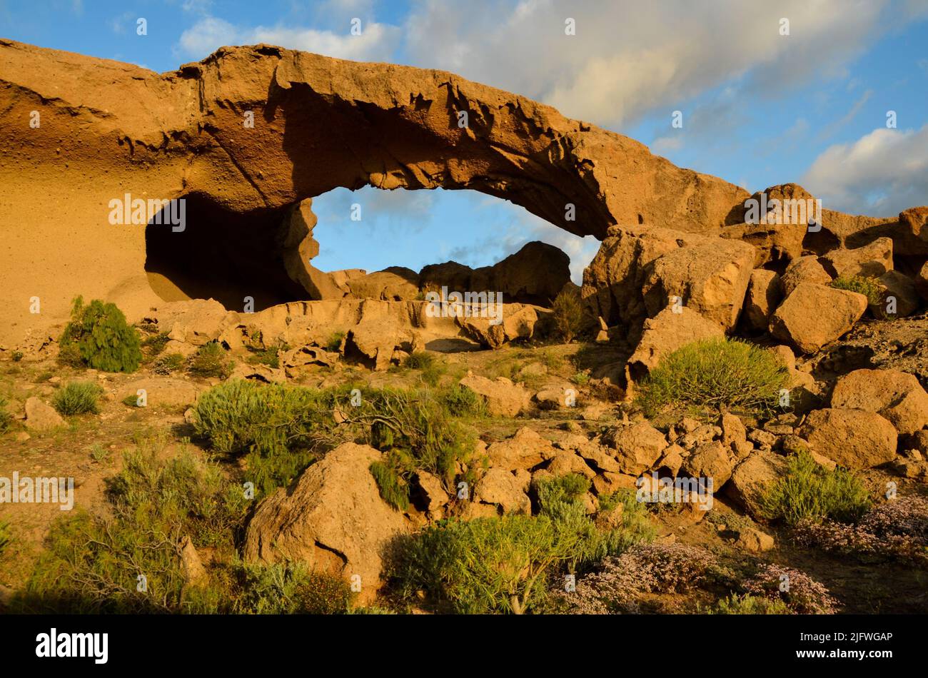 Volcanic Formation Natural Arch in the Desert Tenerife Canary Islands ...