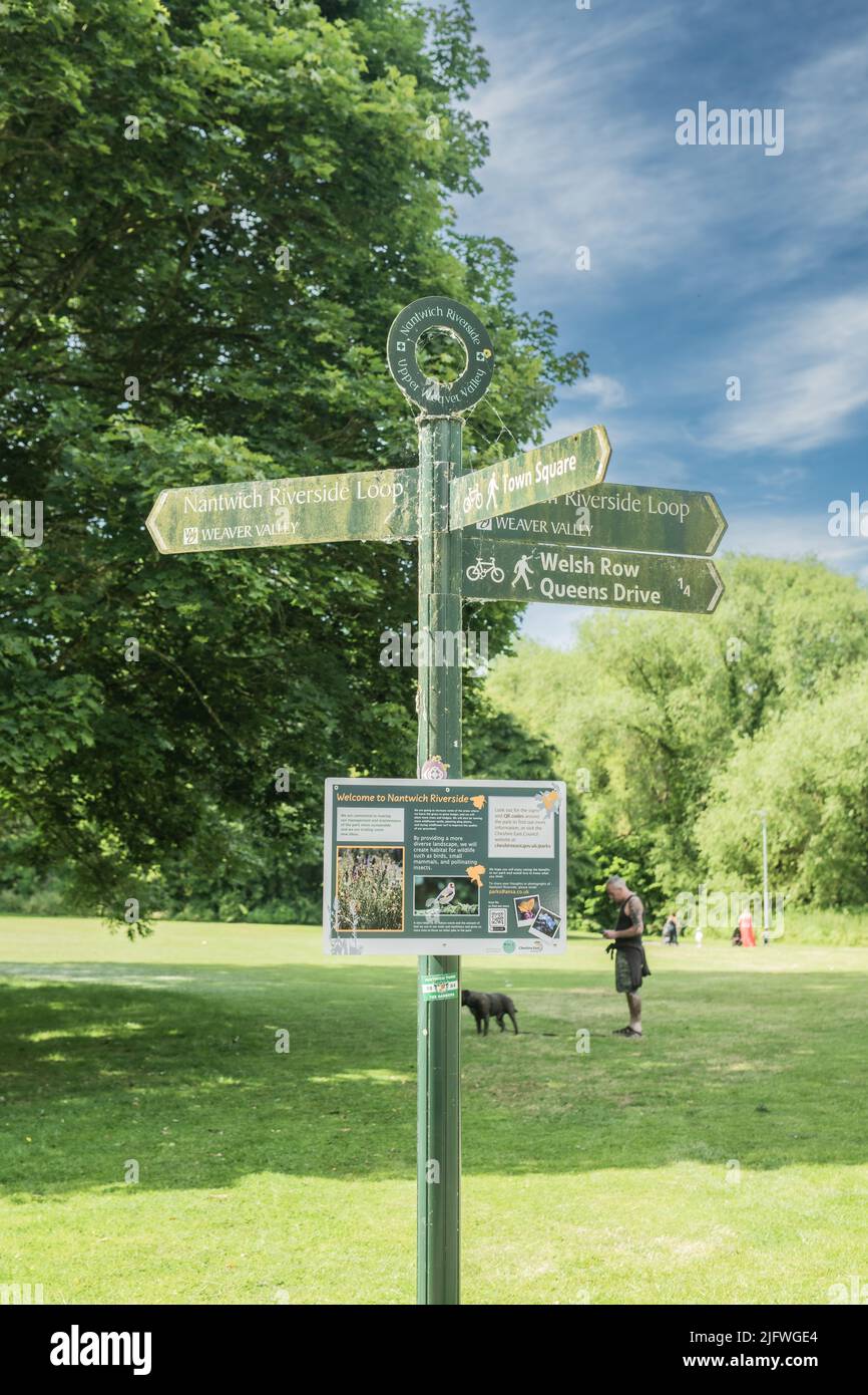 Nantwich Stock Photography Sign Sunny Day, Park Notice, portrait, walk ...