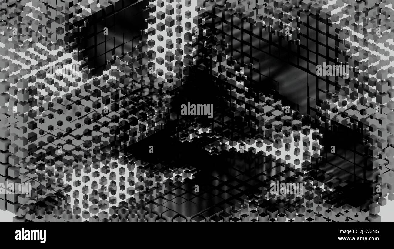 Black and white animation. Motion. A bright mosaic that shimmers with ...