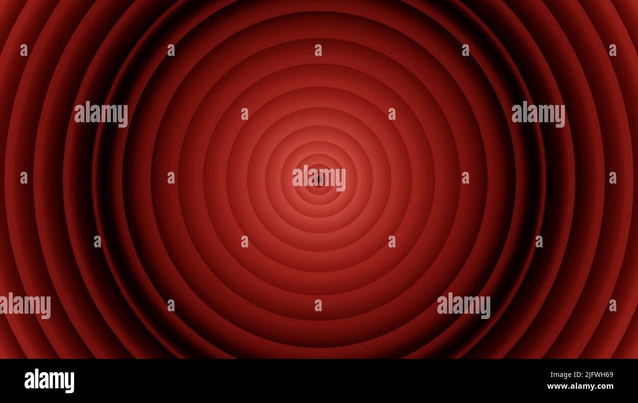 Circular radial hypnotic background, endlessly spreading circles around ...