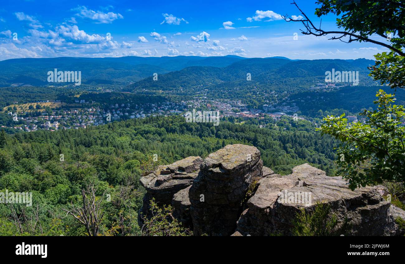 View of the spa town of Baden Baden and the Black Forest. Seen from the ...