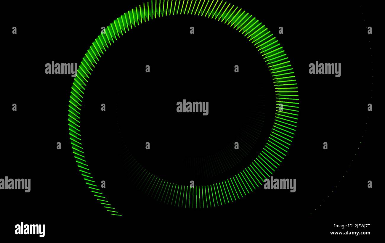 Dark background.Design.Green and white lines in animation that create ...