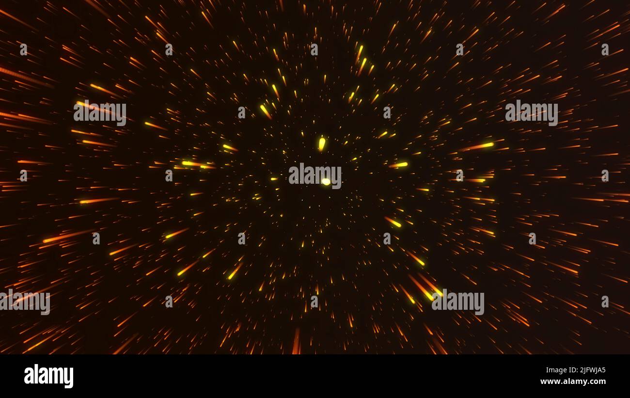 Slow-motion jump in outer space. Motion. Moving lines in cosmic stream ...