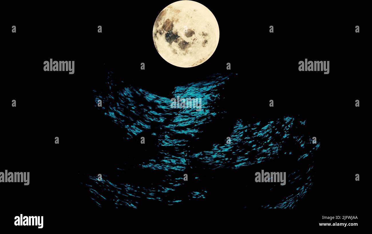 Full moon light reflect in sea water hi-res stock photography and ...