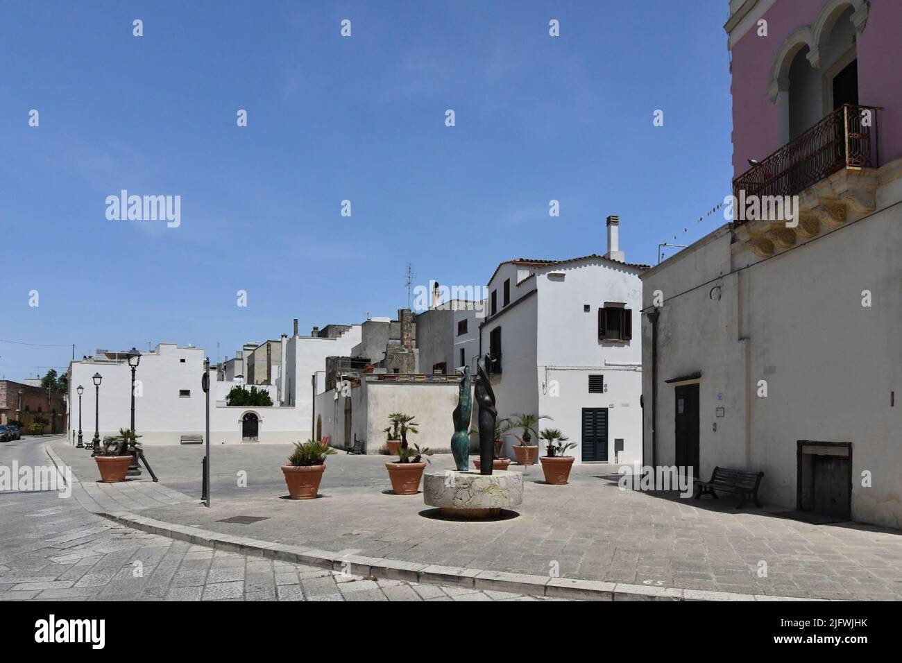 A street in the historic center of Specchia, a medieval town in the ...