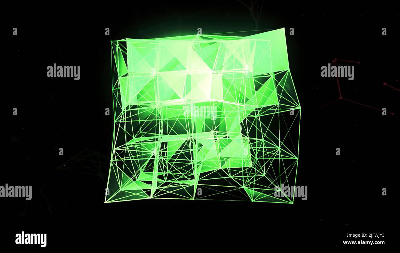 Triangular lines in cubic design. Motion. Bright design of their set of ...