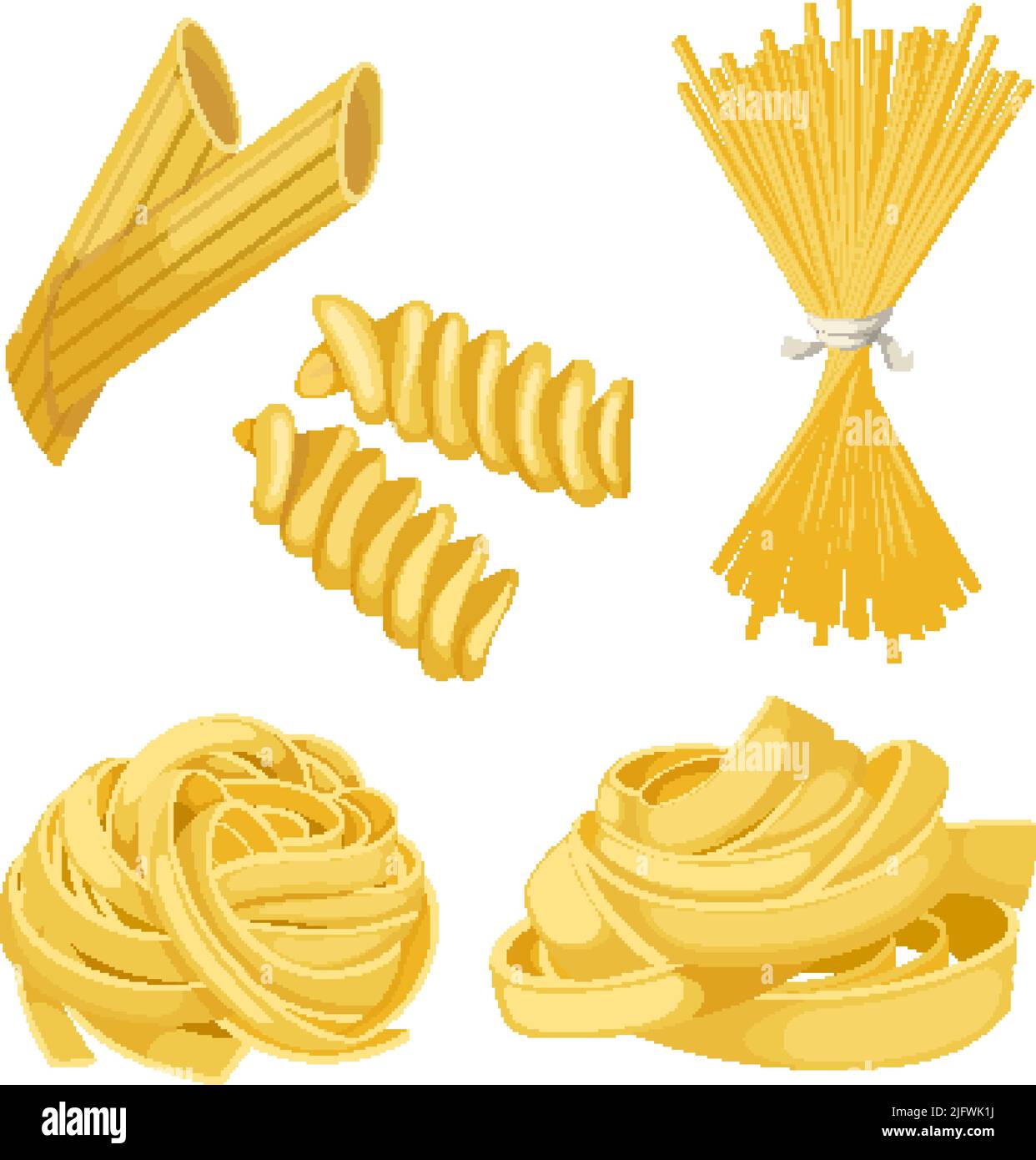pasta italian food set cartoon vector illustration Stock Vector Image ...