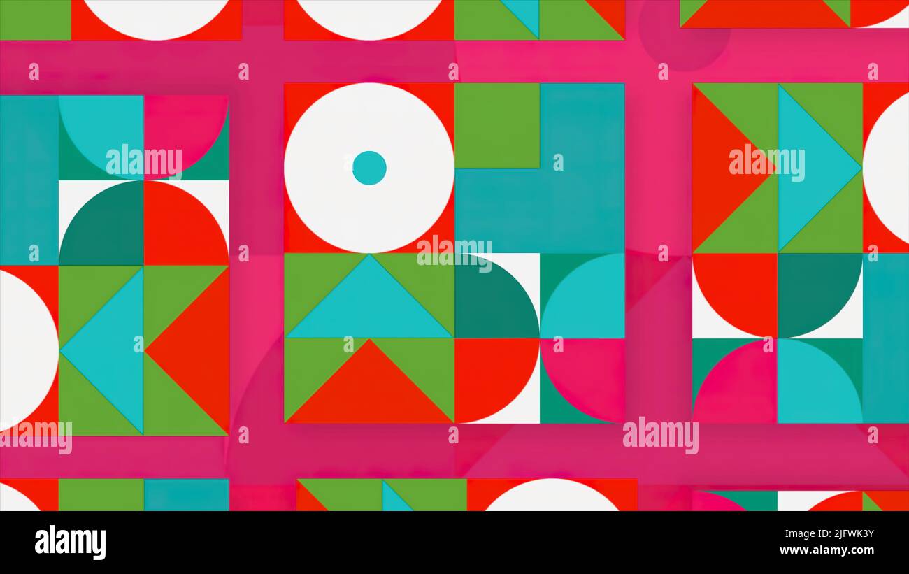 Stylish animation with colorful geometric shapes. Motion. Application ...