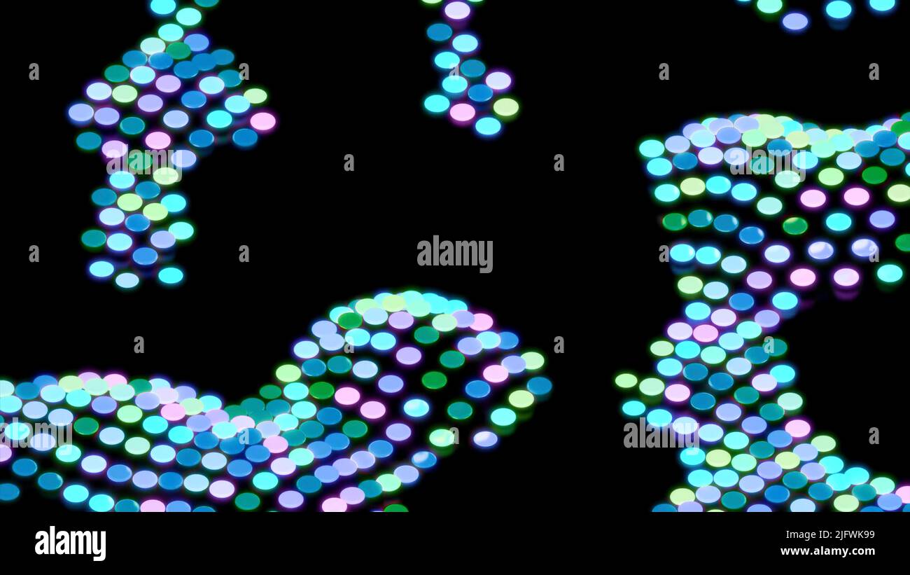 Abstract pixelated pattern with colorful circles waving like clouds on ...