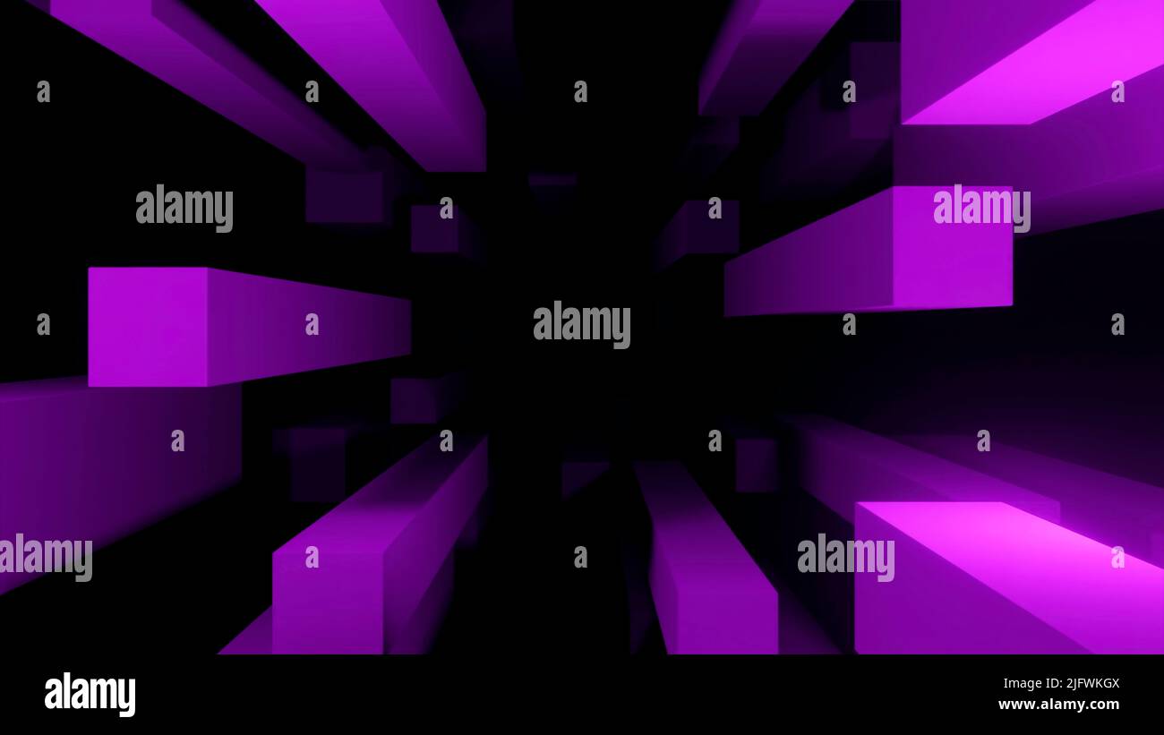 Black background. Design.Large purple rectangles in 3d abstraction that ...