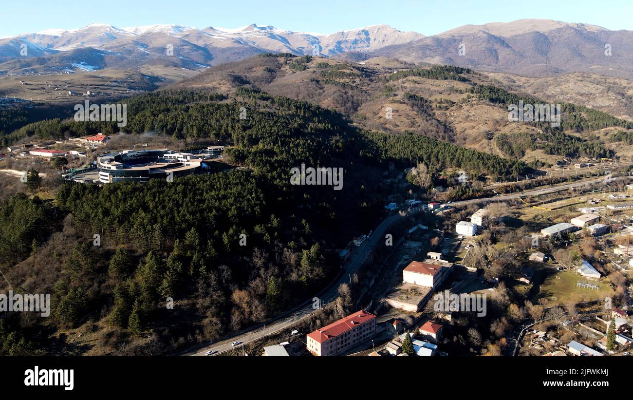 A beautiful bird's-eye view of the landscape.Footage.A bright view of ...