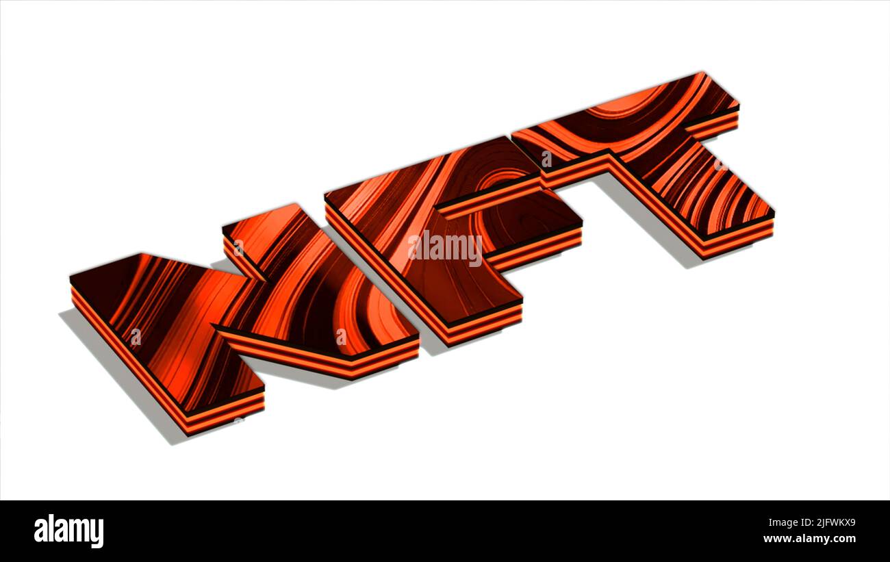 White background with letters NFT.Motion. 3D letters on the background ...