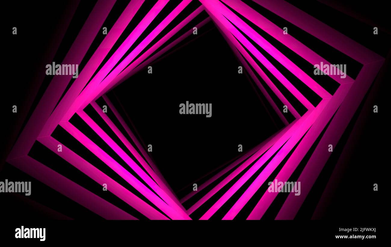 Purple corridor of squares.Design. Bright lines creating a tunnel and ...