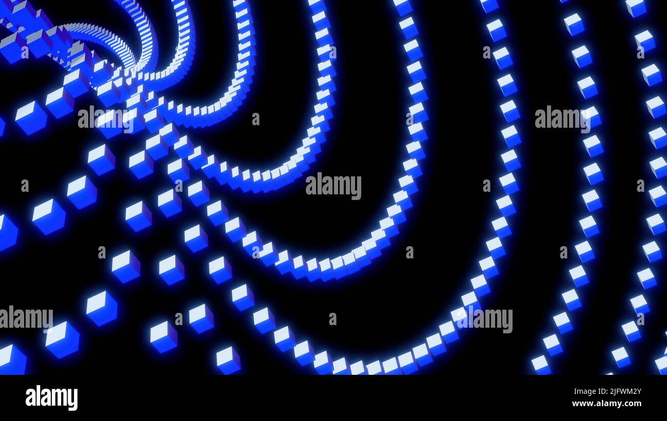 Black background.Design.Bright blue roundels that glow with white ...