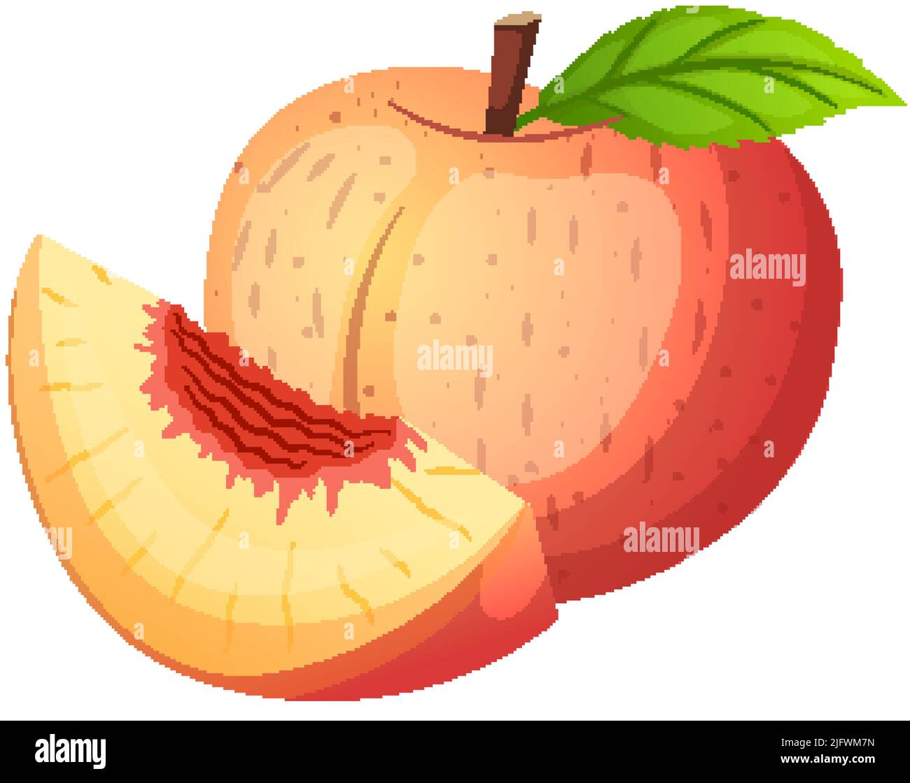fruit peach cartoon vector Stock Vector Image & Art - Alamy