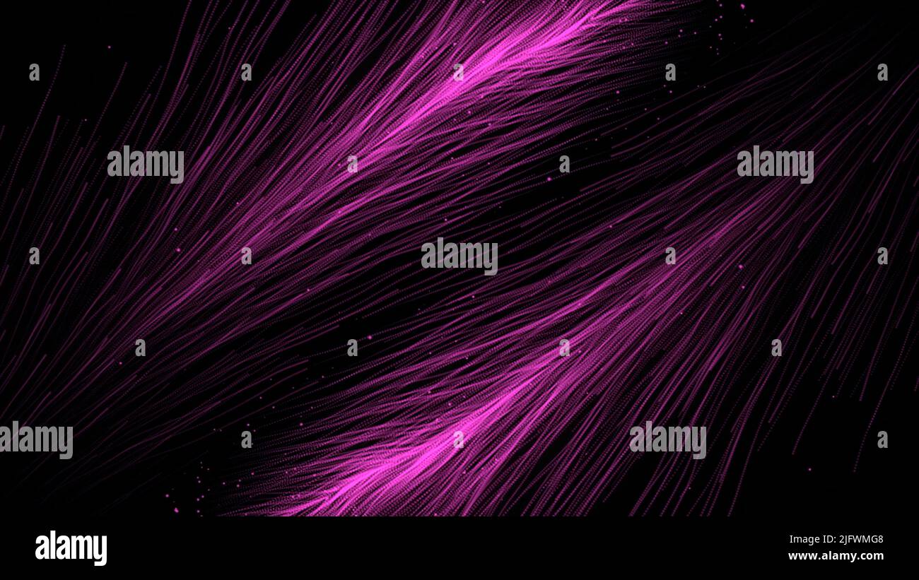 Parallel flows of energy lines on black background. Motion. Energy ...
