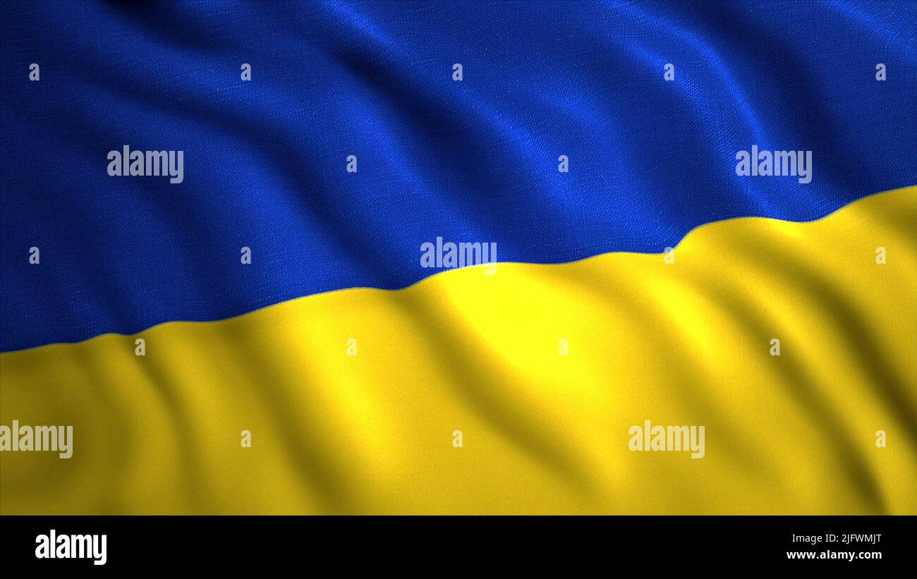 Flag of Ukraine.Motion. Two-tone flag with blue and yellow. High ...