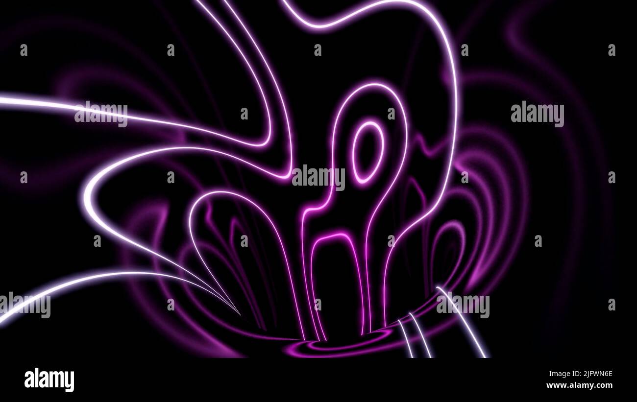 Abstract Curving And Spinning Abstraction With Rows Of Pink Lines On A