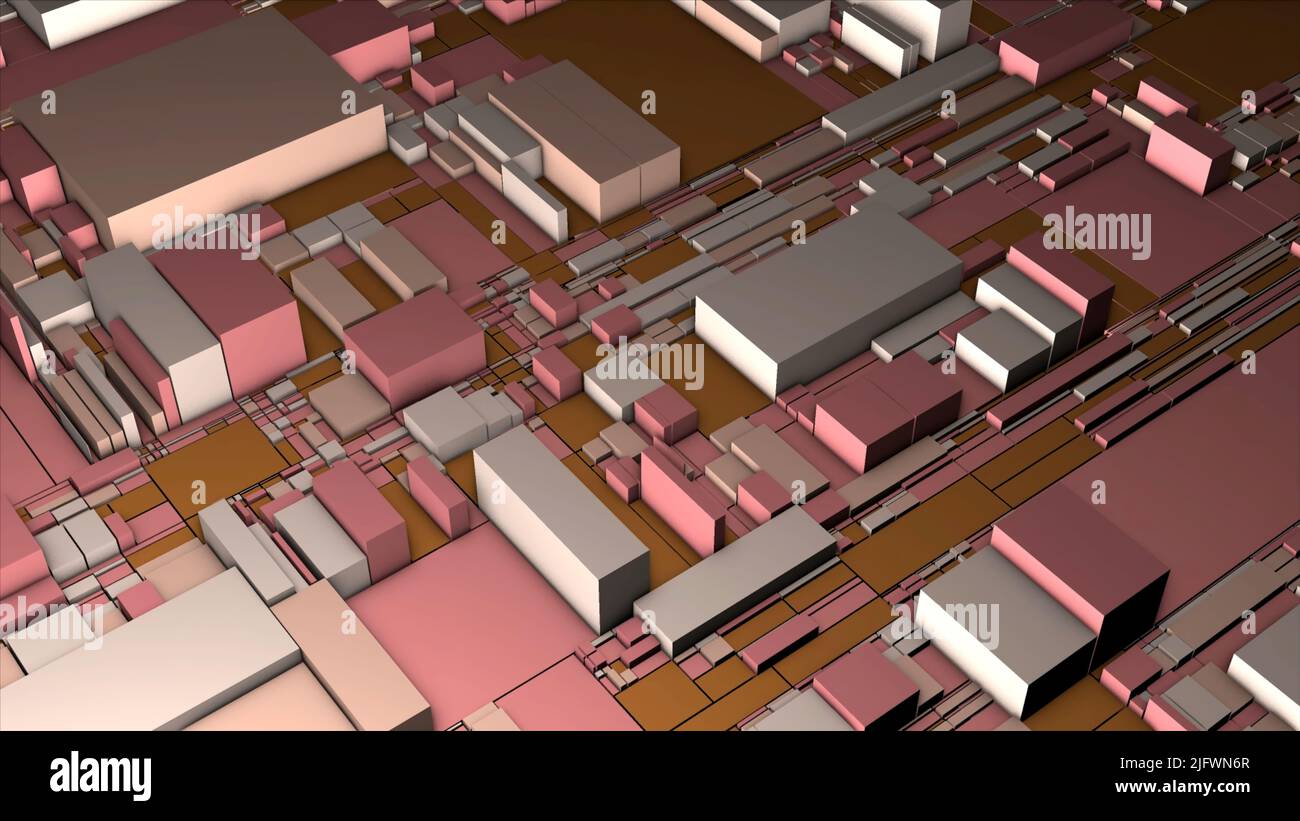 Abstract colorful geometric 3D rectangles, expanding surface. Motion ...