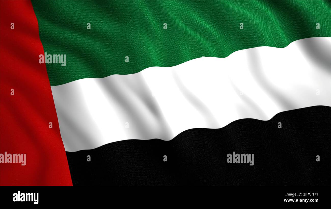 A beautiful flag animation of United Arab Emirates. Motion. Abstract ...
