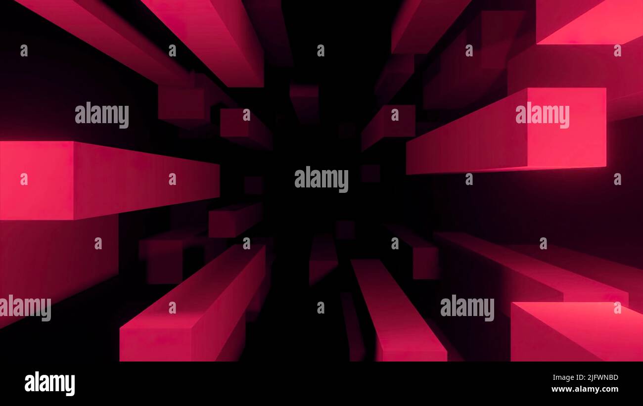 Moving flow of rectangular 3d lines. Design. Geometric 3d lines move in ...