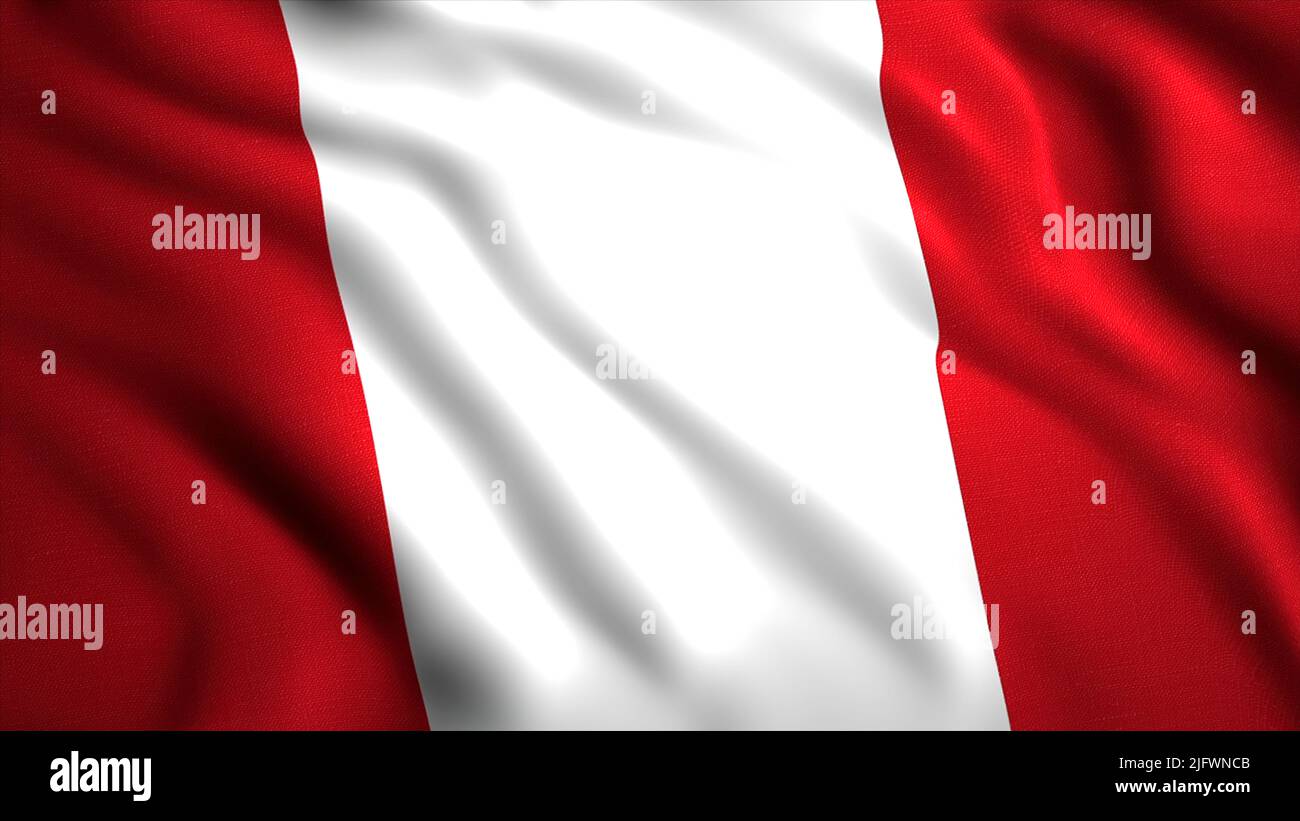 The bright flag of Peru.Motion.A two-color flag in animation that sways ...