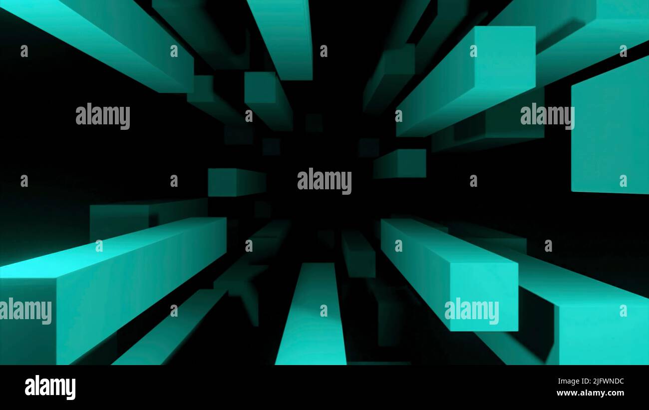 Moving flow of rectangular 3d lines. Design. Geometric 3d lines move in ...