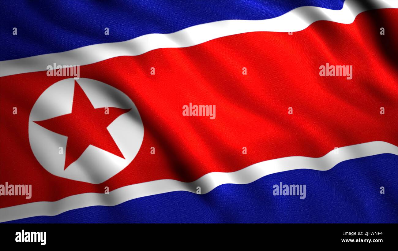 The flag of the DPRK.Motion. The flag of the People's Republic of Korea ...